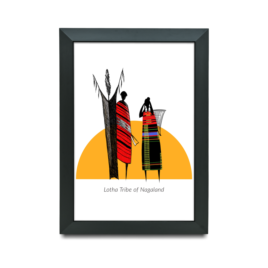 Lotha Tribe of Nagaland, Naga Tribe Digital Art with Frame - Made In ...